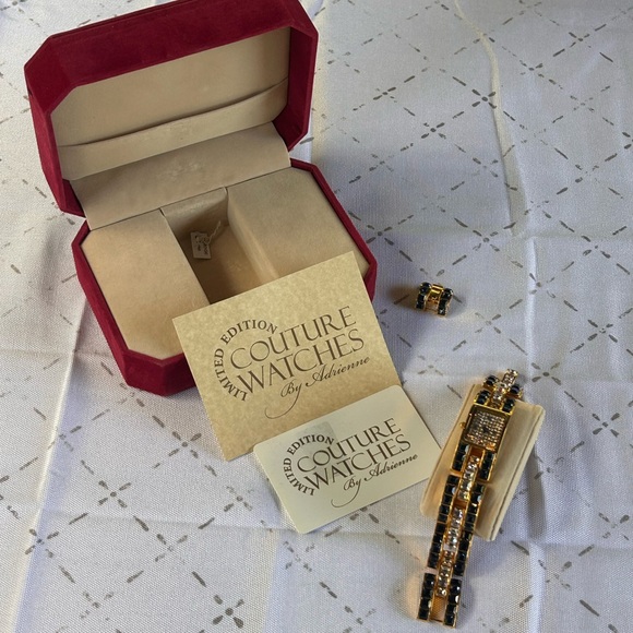 Adrienne | Jewelry | Adrienne Limited Edition Gold And Black Watch Set ...